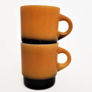 Fire King | Kitchen | Fire King Ombre Orange To Black Coffee Mug Set ...